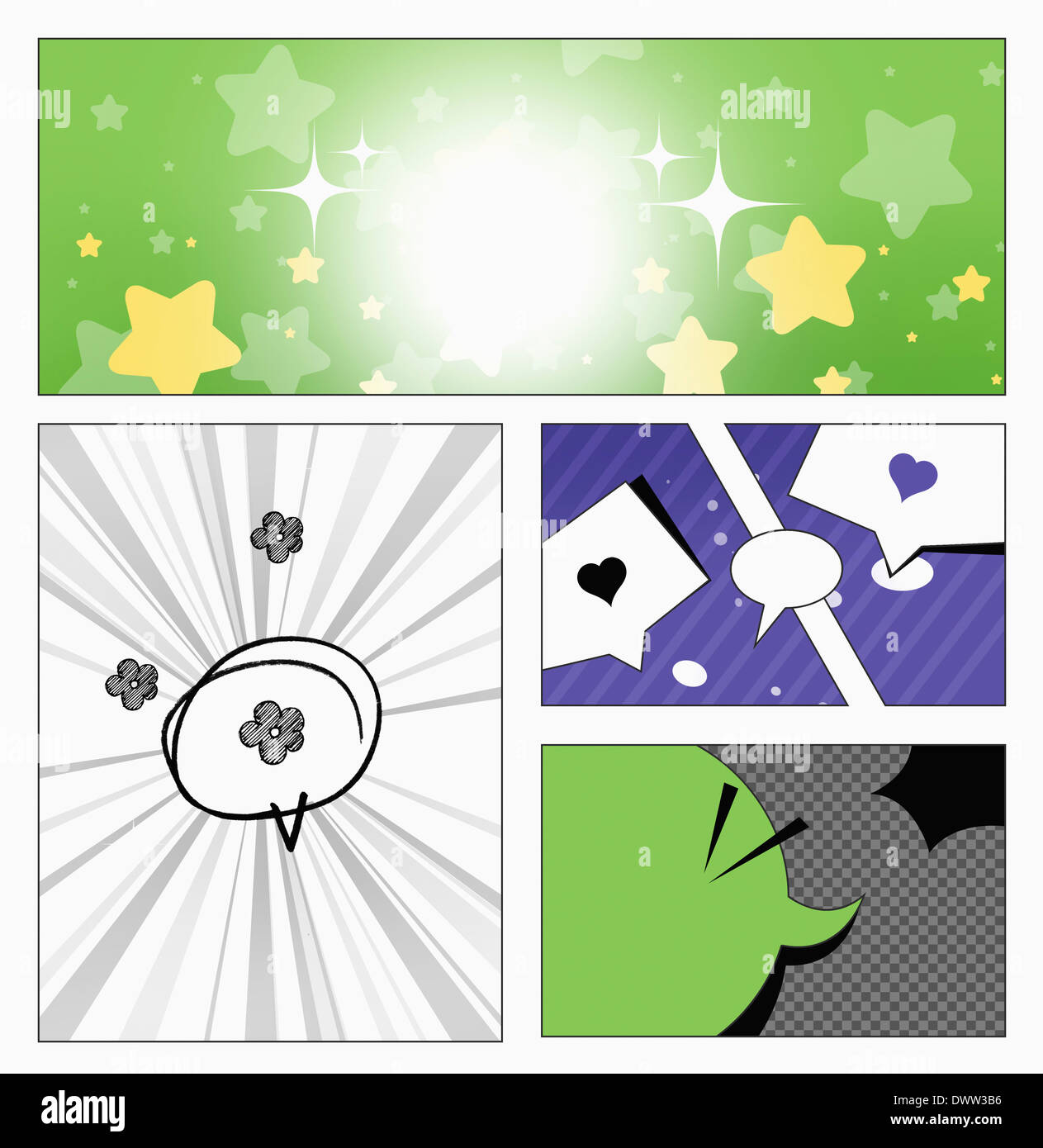 an empty cartoon page with speech bubbles Stock Photo - Alamy