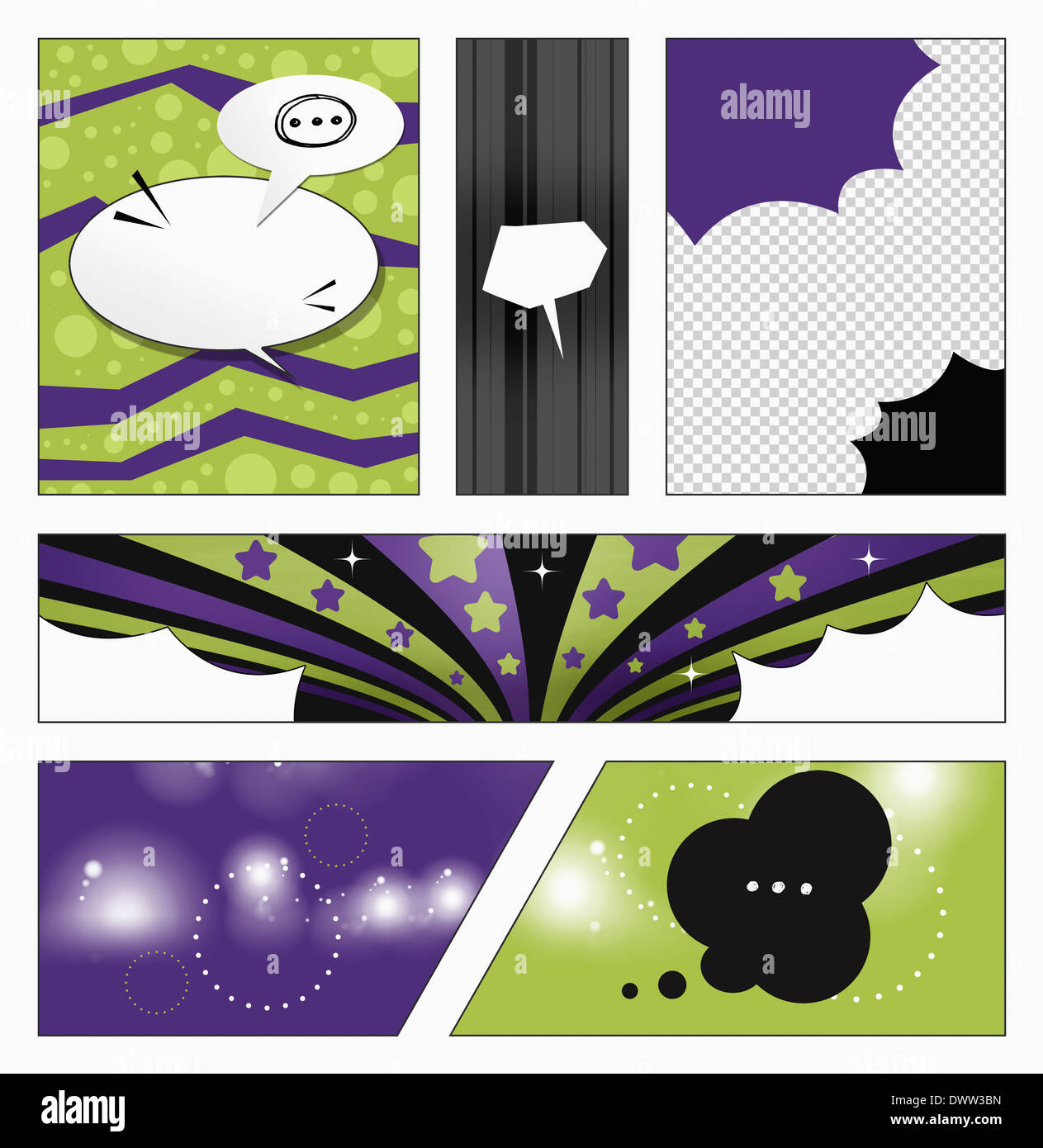 an empty cartoon page with speech bubbles Stock Photo - Alamy