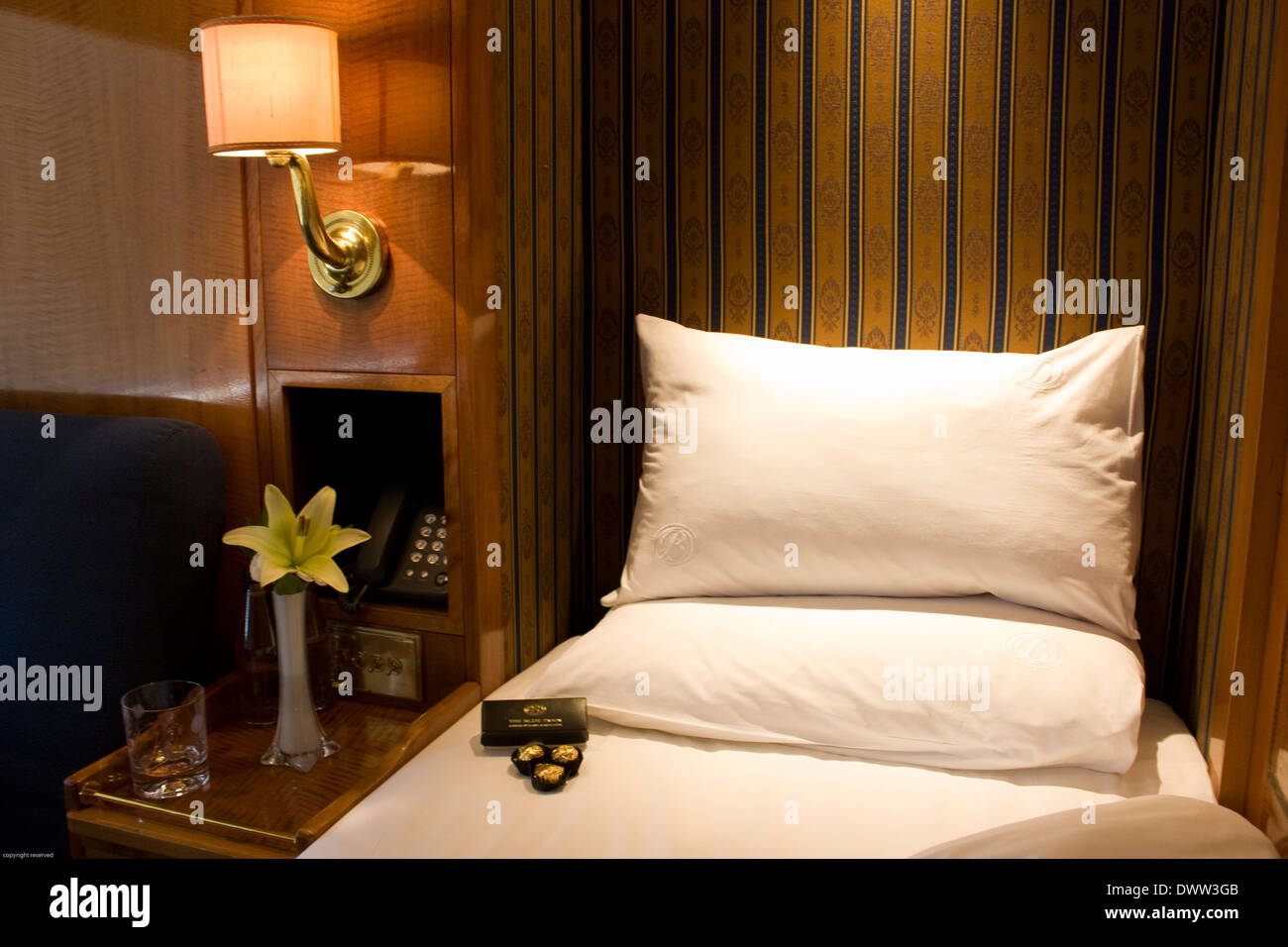 Details of the interior in the deluxe suite at night time Stock Photo ...