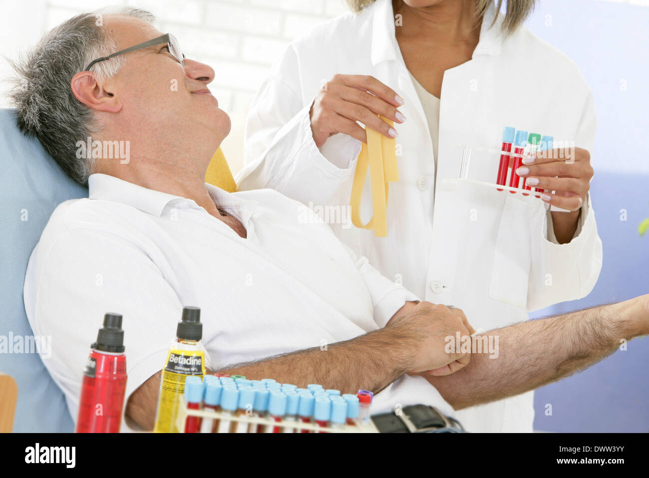 Blood specimen man Stock Photo - Alamy