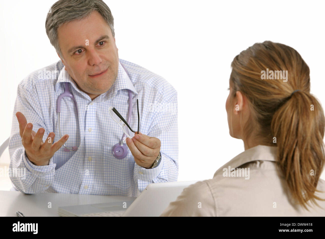Woman consultation dialog Stock Photo - Alamy