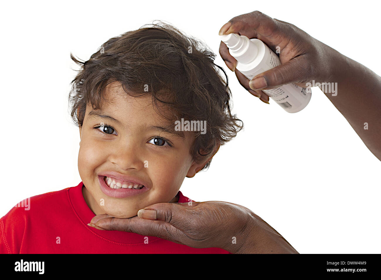 Treatment louse child Stock Photo - Alamy