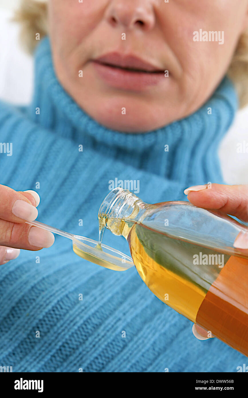 Syrup treatment senior Stock Photo - Alamy