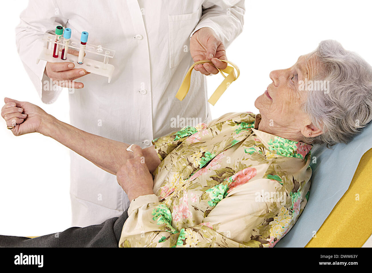 Blood specimen senior Stock Photo - Alamy