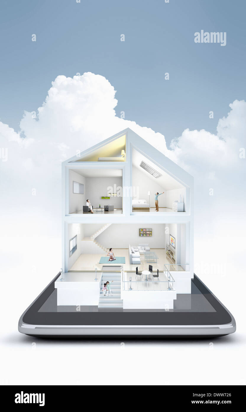 a house on a tablet device Stock Photo - Alamy
