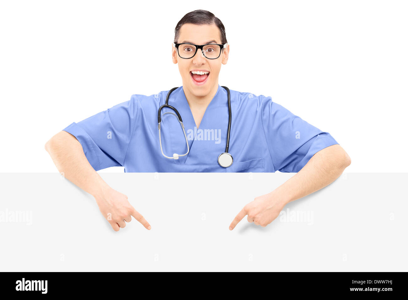 Happy guy pointing finger Cut Out Stock Images & Pictures - Alamy