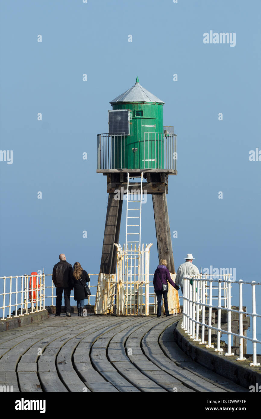 Whitby pier, Whitby, North Yorkshire, England. UK Stock Photo - Alamy
