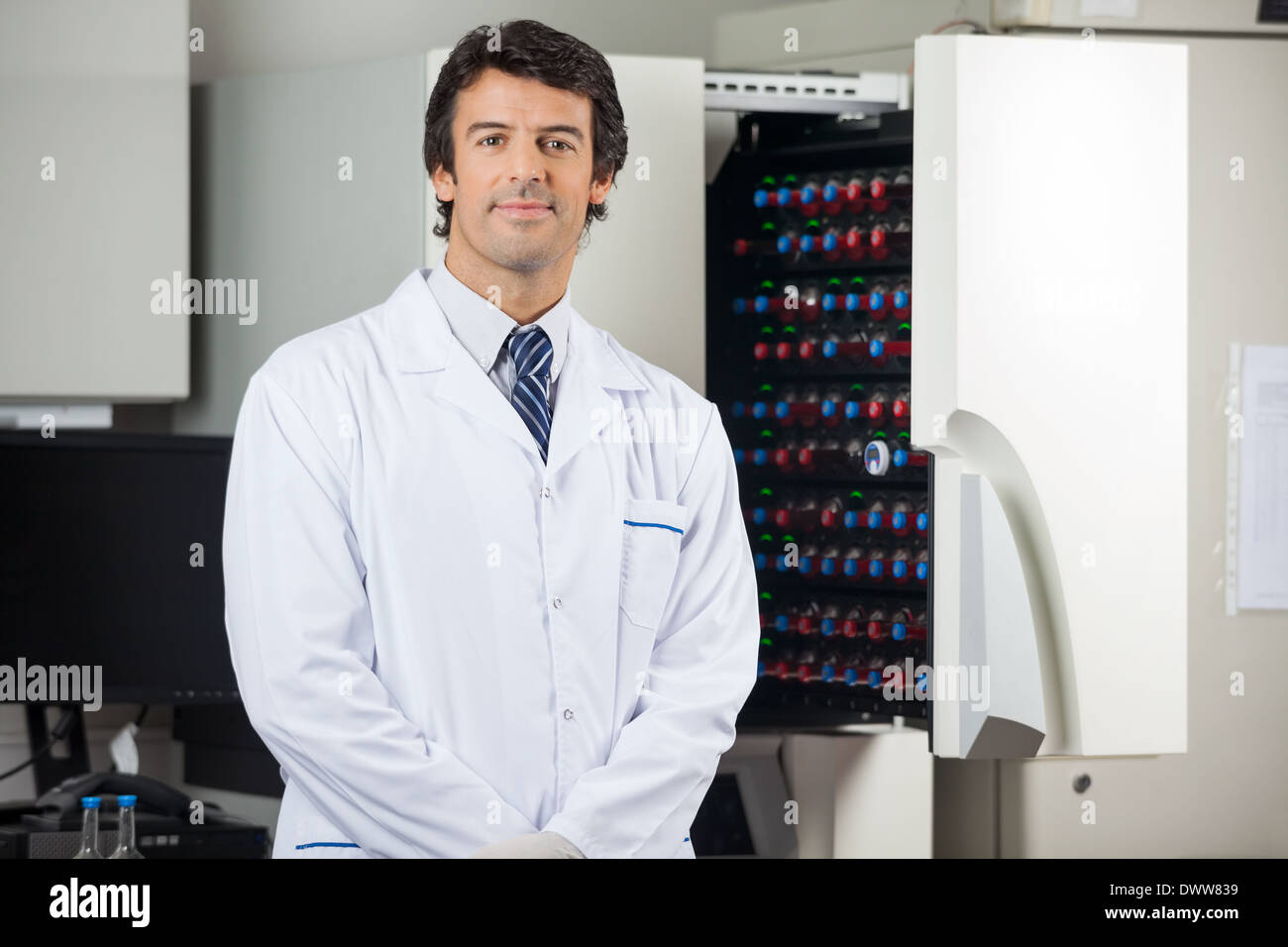 Researcher Standing By Blood Culture Instrument Stock Photo - Alamy