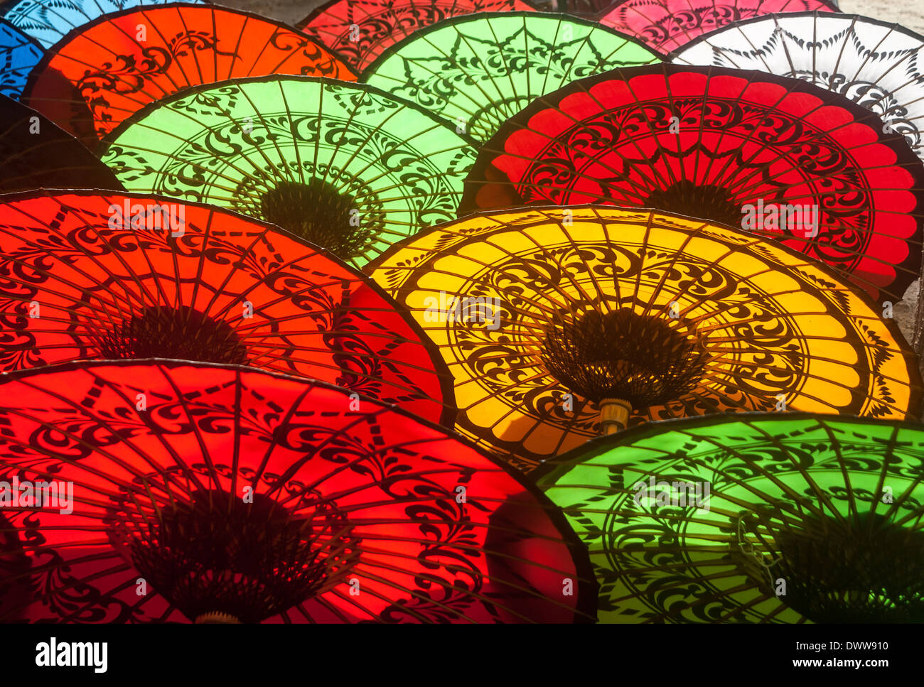 Sun Parasol from Bagan Myanmar Burma Stock Photo - Alamy