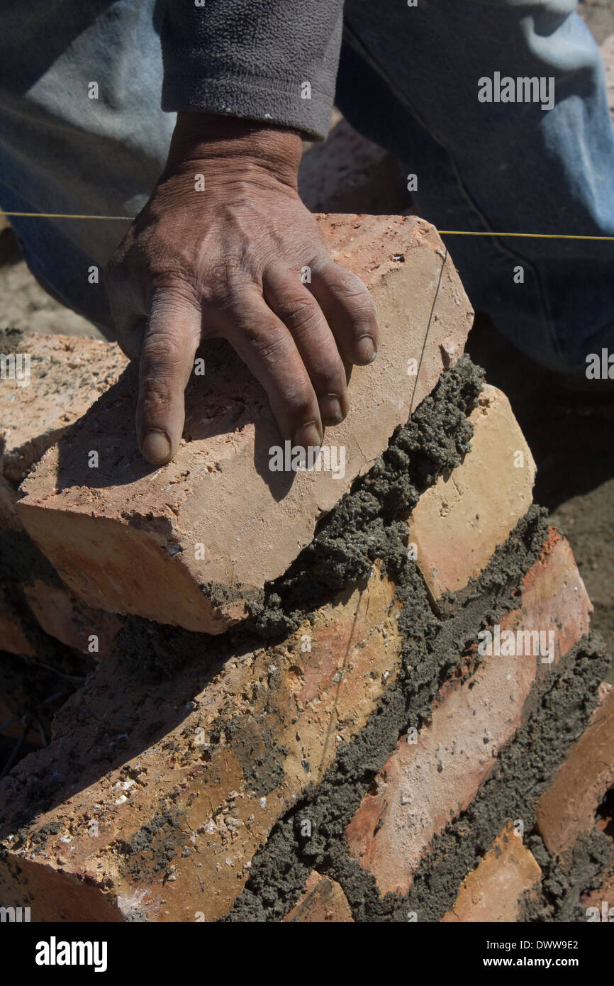 Building site. Solid construction with real bricks and cement are used ...