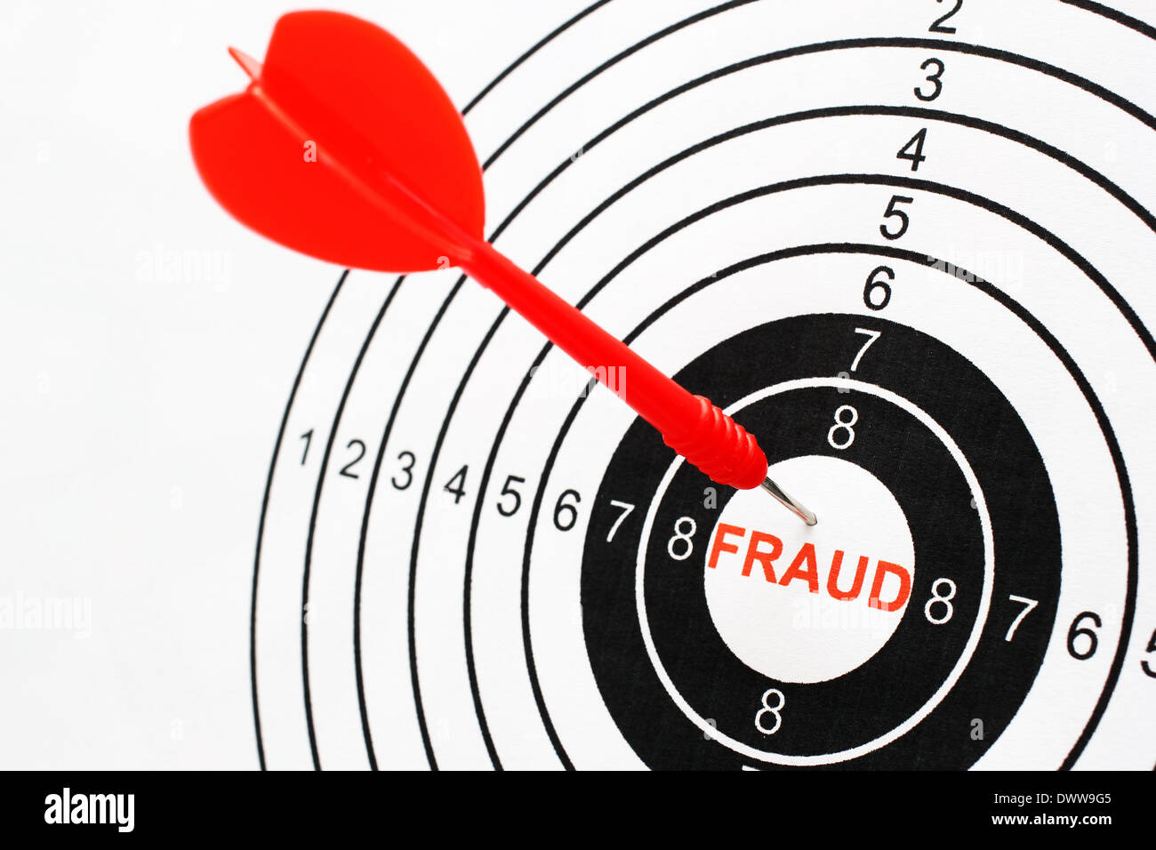 Fraud text on target Stock Photo - Alamy