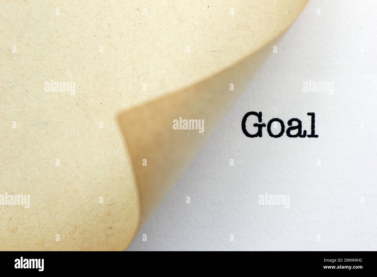 Goal text behind paper Stock Photo - Alamy