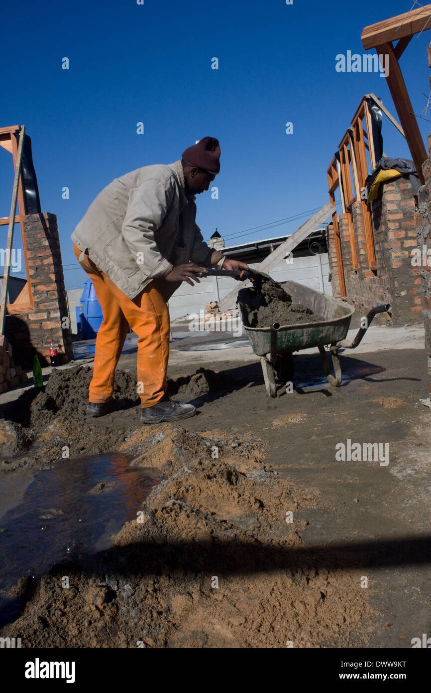 Building site. Solid construction with real bricks and cement are used ...