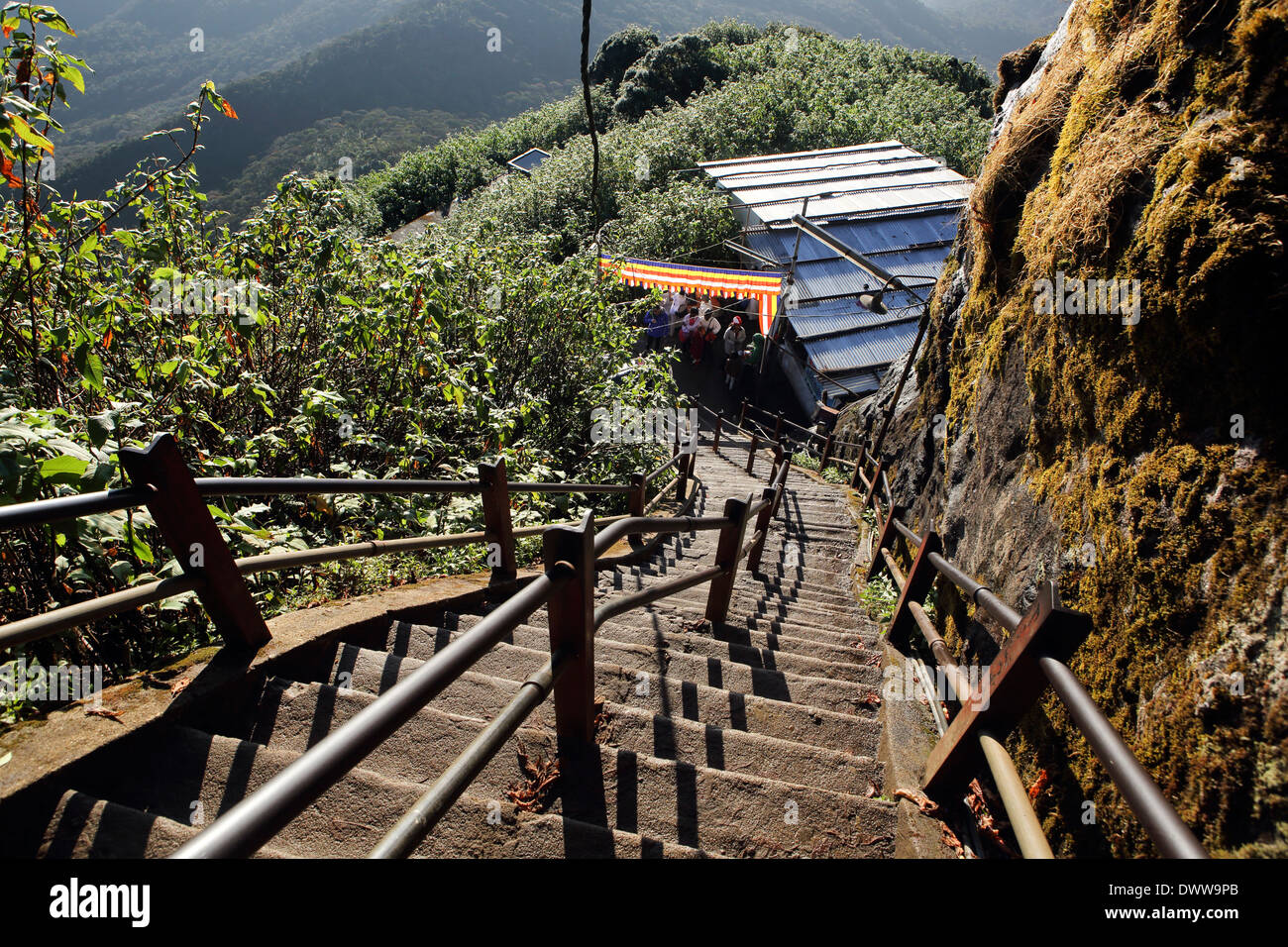 The steep staircase near the summit of Adam's Peak (Sri Pada) in Sri ...