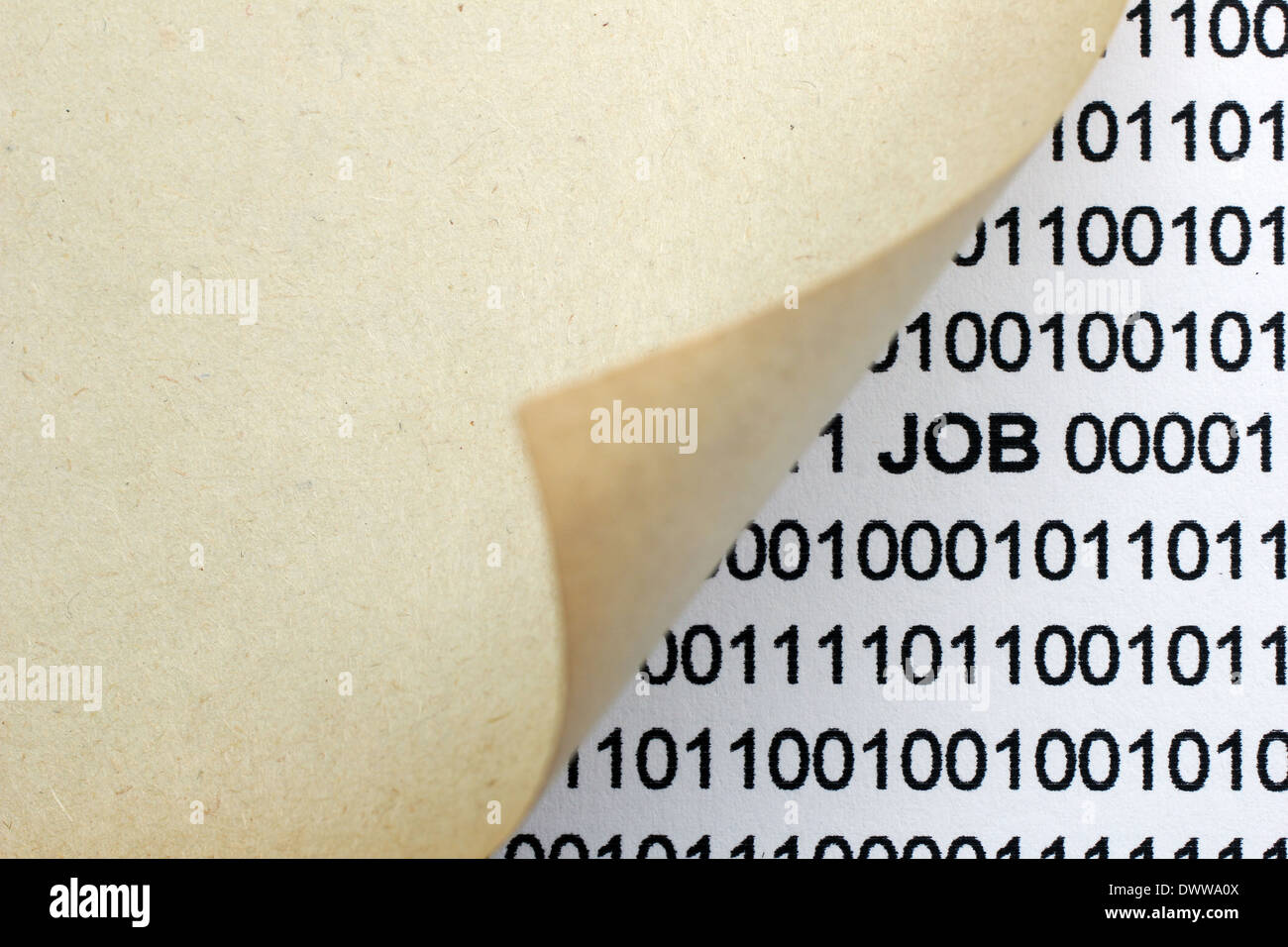 Job text behind paper Stock Photo - Alamy