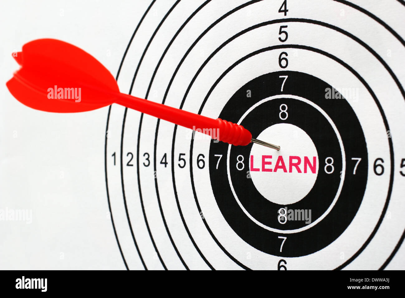Learn text in target Stock Photo - Alamy