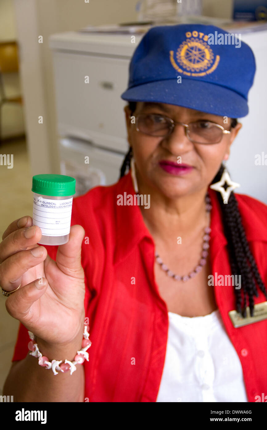 DOT worker (Direct Observed Treatment Supporter) Velda Arendse shows ...