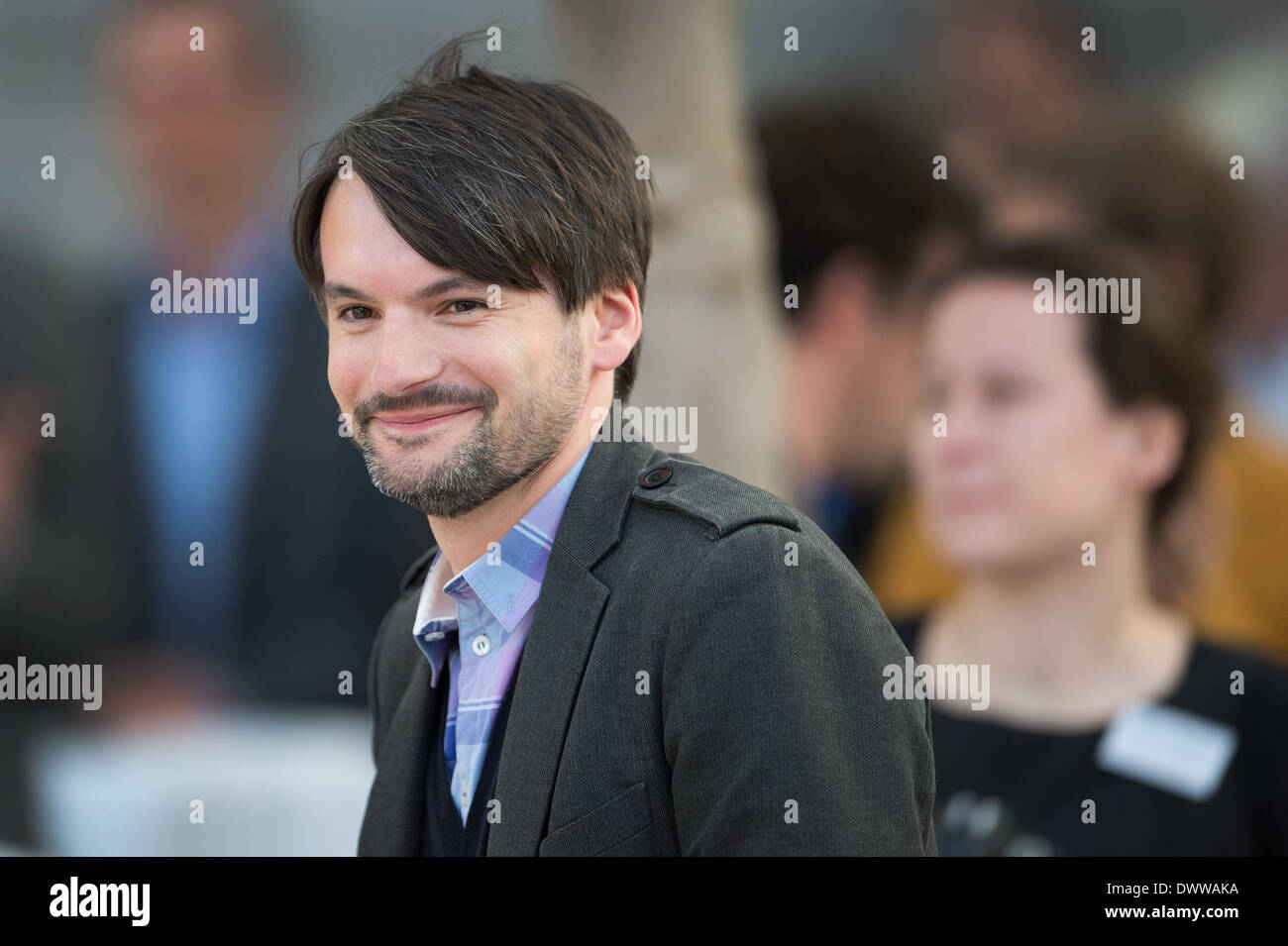 Leipzig, Germany. 13th Mar, 2014. German-Bosnian author Sasa Stanisic ...