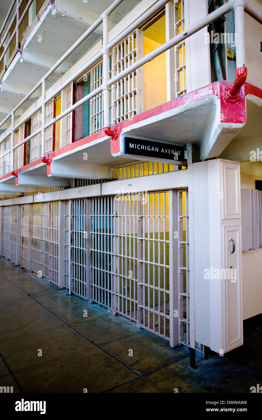 Cells on 'Michigan Avenue', Main Cell Block, Alcatraz Island, San ...