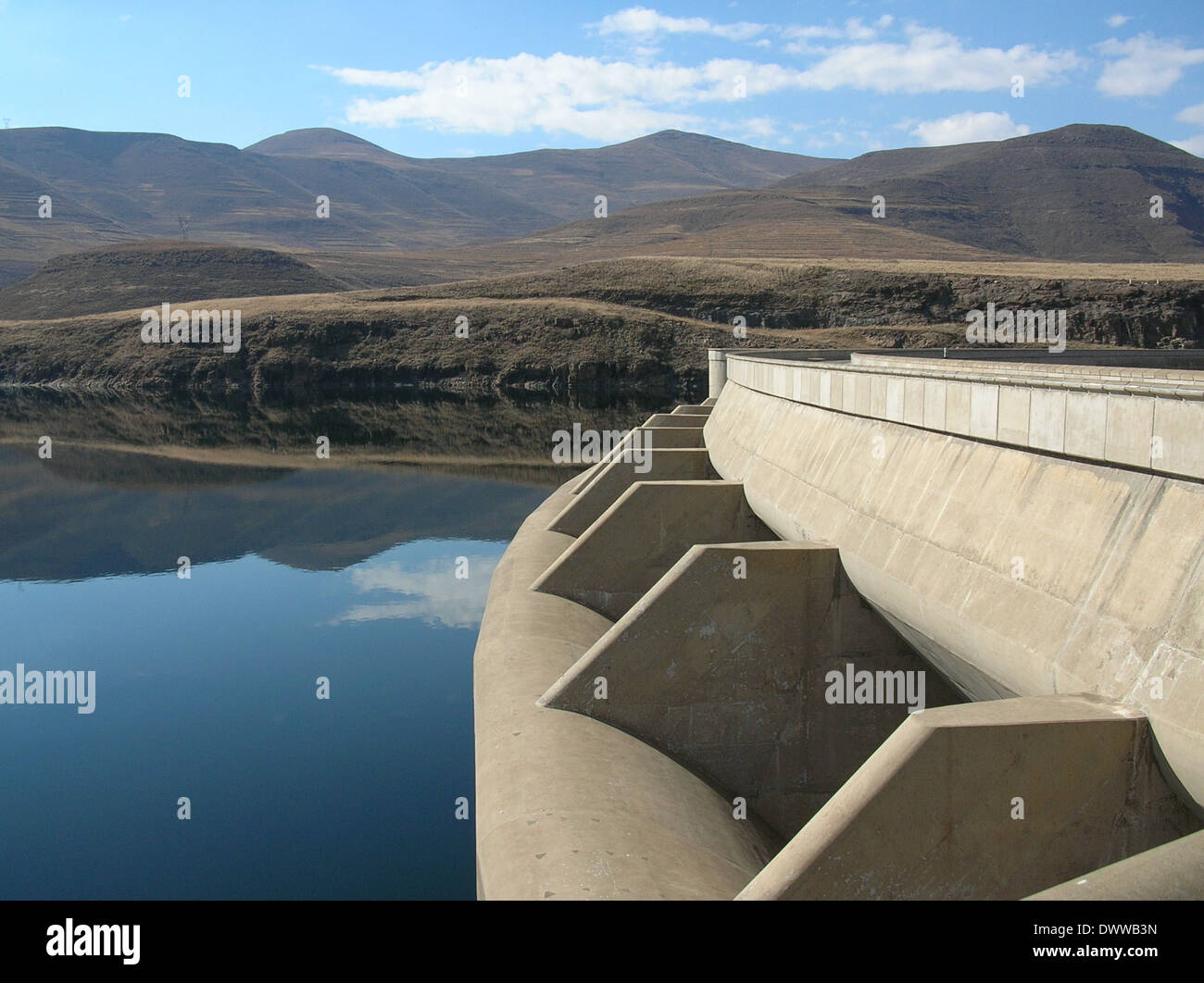 The Katsedam in the Drakensberg in lesotho supplies water to South ...