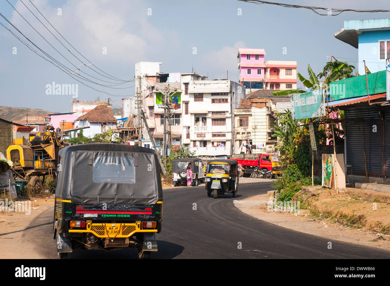 India Tamil Nadu Kerala South Southern Munnar region village street ...