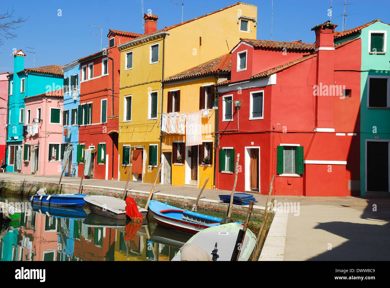 The colorful island of Burano in the Venice Lagoon Stock Photo - Alamy