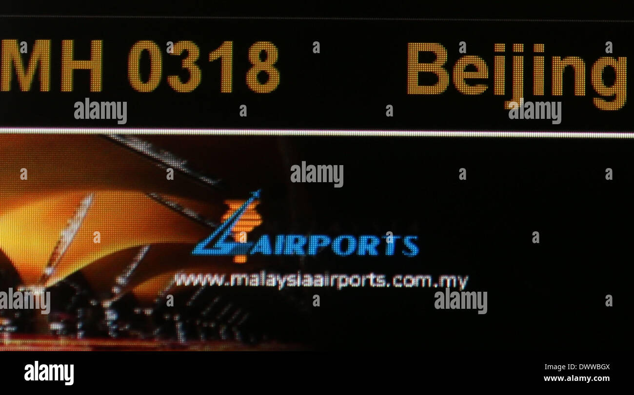 Kuala Lumpur, Malaysia. 13th Mar, 2014. Photo of an electronic display ...