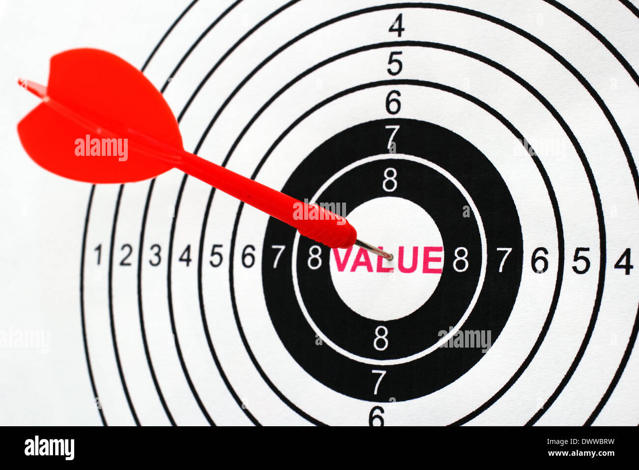 Value text in target Stock Photo - Alamy