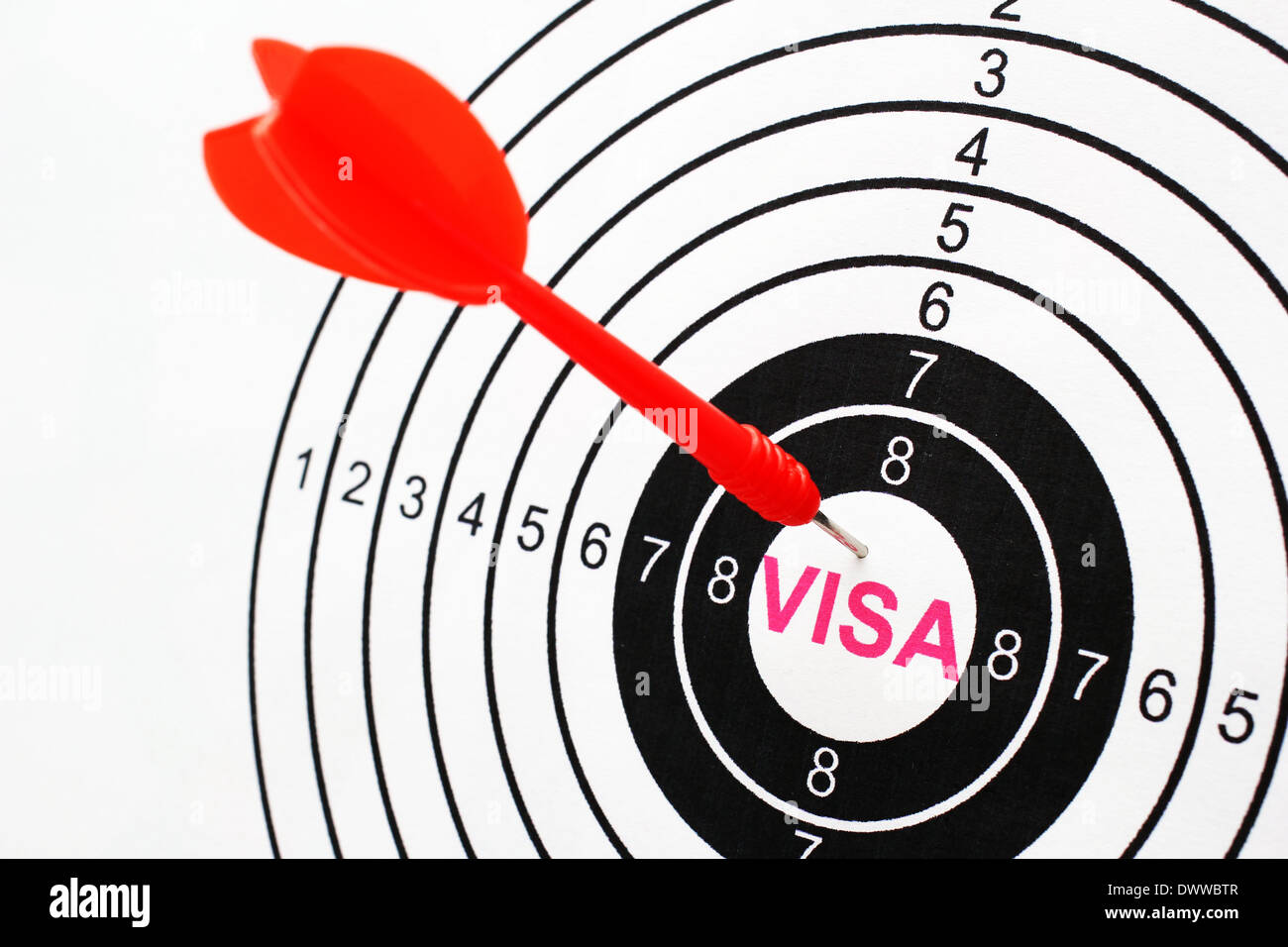 Visa text in target Stock Photo - Alamy