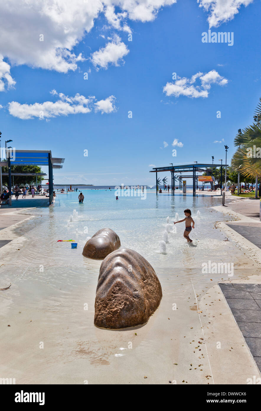 Australia, North Queensland, Cairns, artificial swimming lagoon at the ...