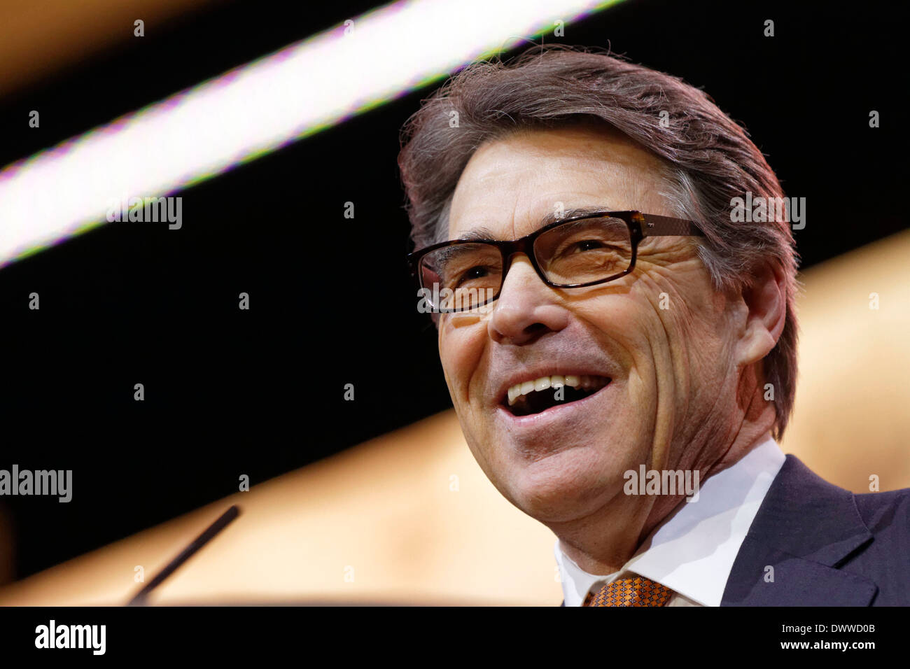 Texas Governor Rick Perry makes a speech at the 2014 CPAC conference in ...