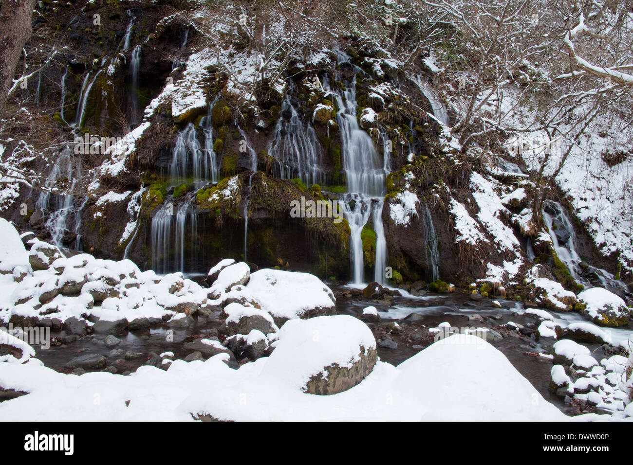 Doryu Waterfall in winter, Nagano Prefecture, Japan Stock Photo - Alamy