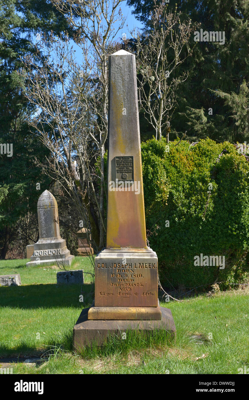 The grave of Joe Meek at The Old Scotch Church, Tualatin Plains ...