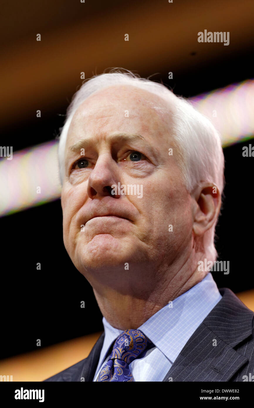 Texas Senator John Cornyn makes a speech at the 2014 CPAC conference in ...