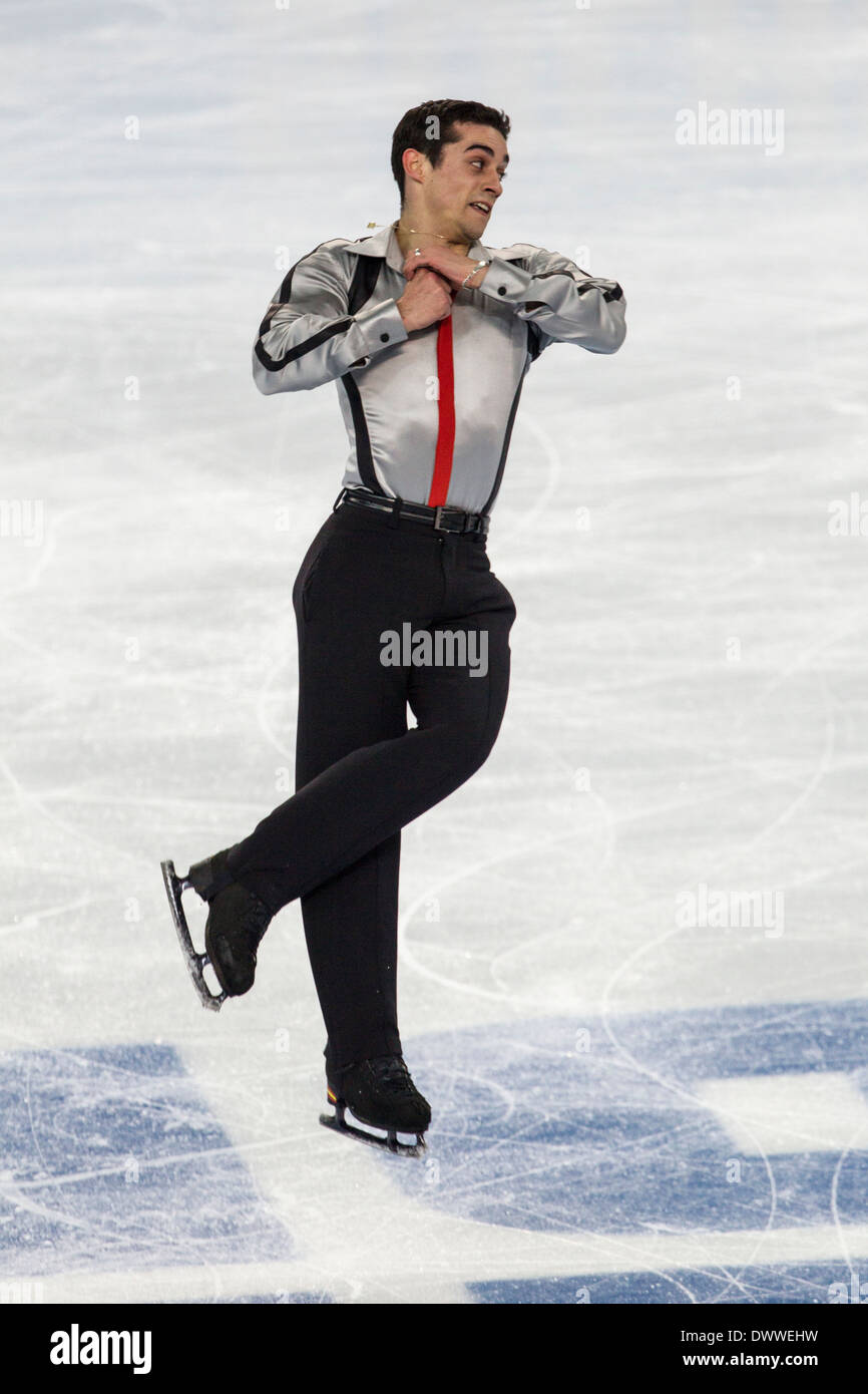 Javier Fernandez (ESP) competing in the Men's Free Skating Figure ...