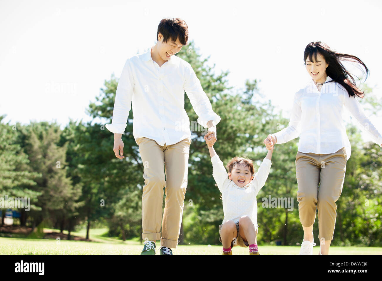 a family having a walk in the nature Stock Photo - Alamy