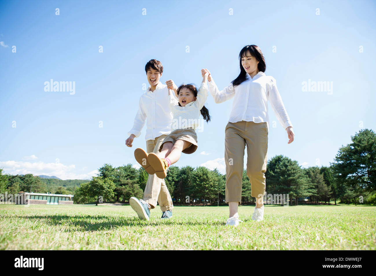 a family having a walk in the nature Stock Photo - Alamy