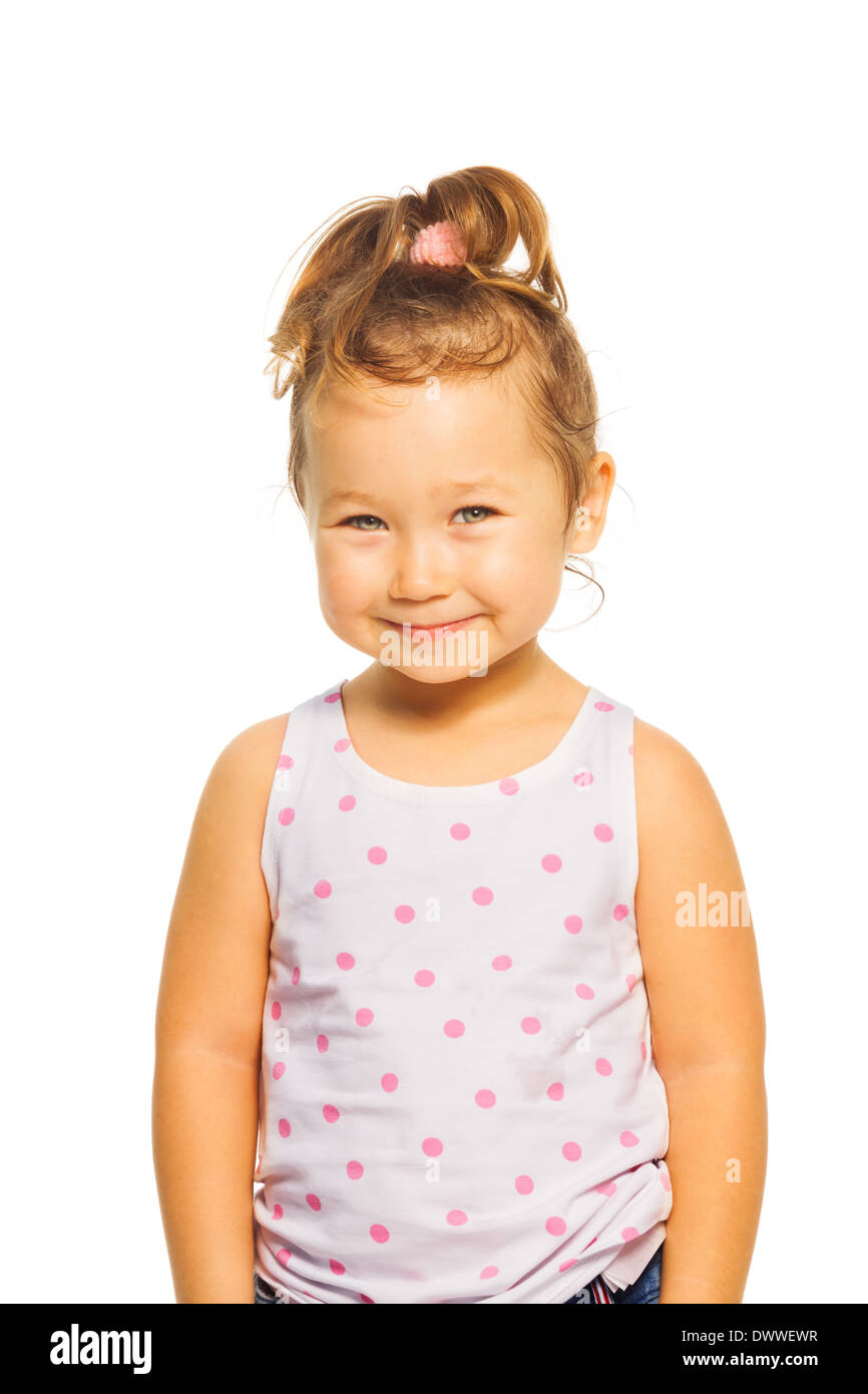 Happy little Asian 4 years old girl with amazing smile standing ...