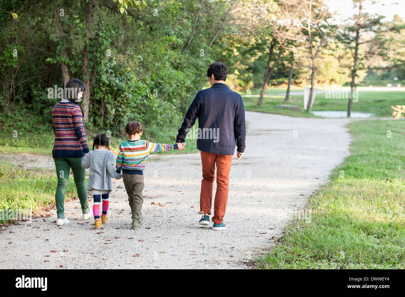 a family having a walk in the nature Stock Photo - Alamy