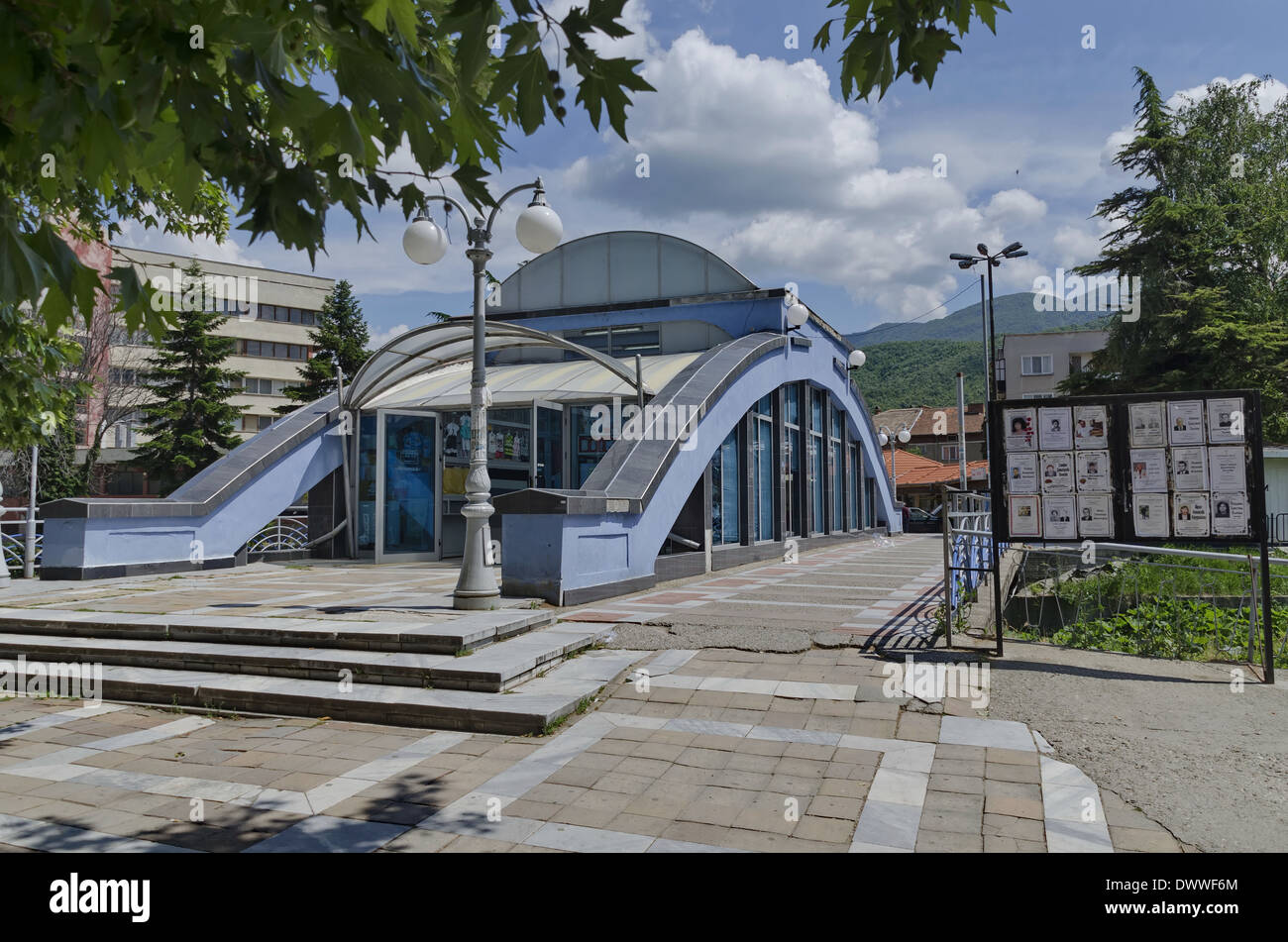 Covered bridge on river in town Peshtera, Bulgaria Stock Photo - Alamy
