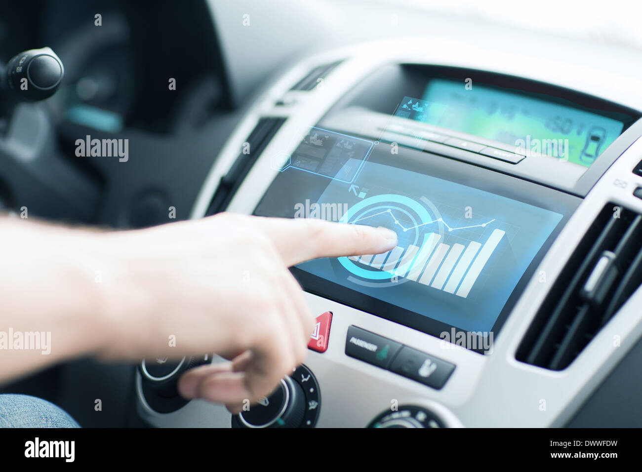 man using car control panel Stock Photo - Alamy