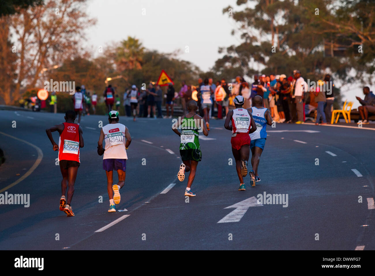 Runners head up Fields Hill during the Comrades Marathon, 2 June 2013 ...