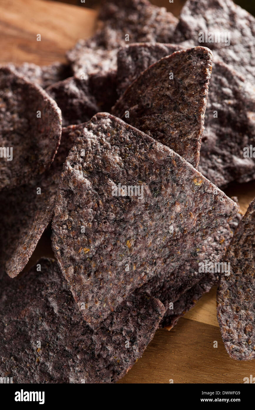 Homemade Organic Blue Corns Chips on a Background Stock Photo - Alamy