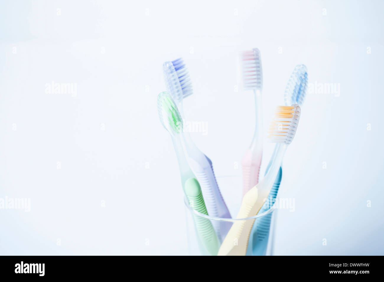 toothbrushes in a glass Stock Photo - Alamy