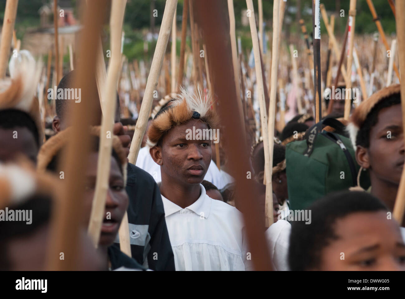Members of the Shembe faith (Nazareth Baptist Church), a religious ...