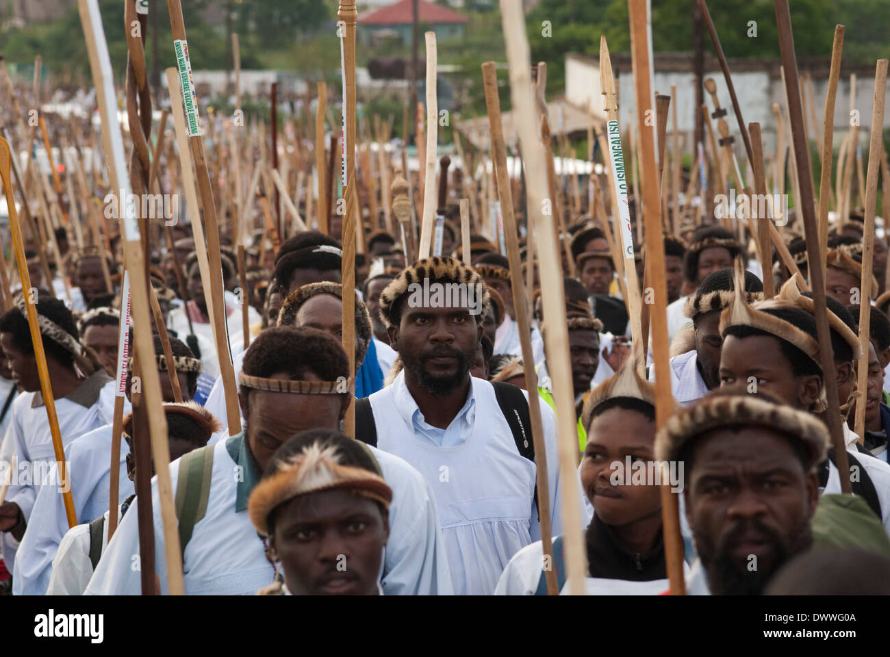 Members of the Shembe faith (Nazareth Baptist Church), a religious ...