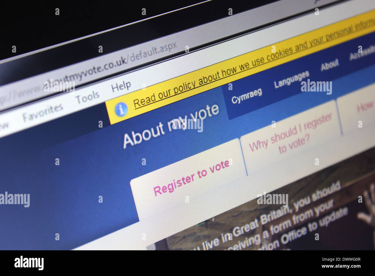 About my vote website Stock Photo - Alamy