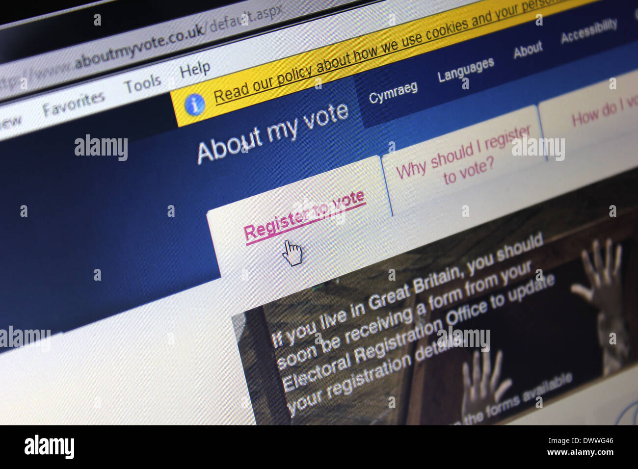 About my vote website Stock Photo - Alamy
