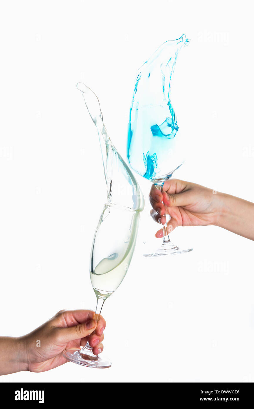 wine glass spilling liquid Stock Photo - Alamy