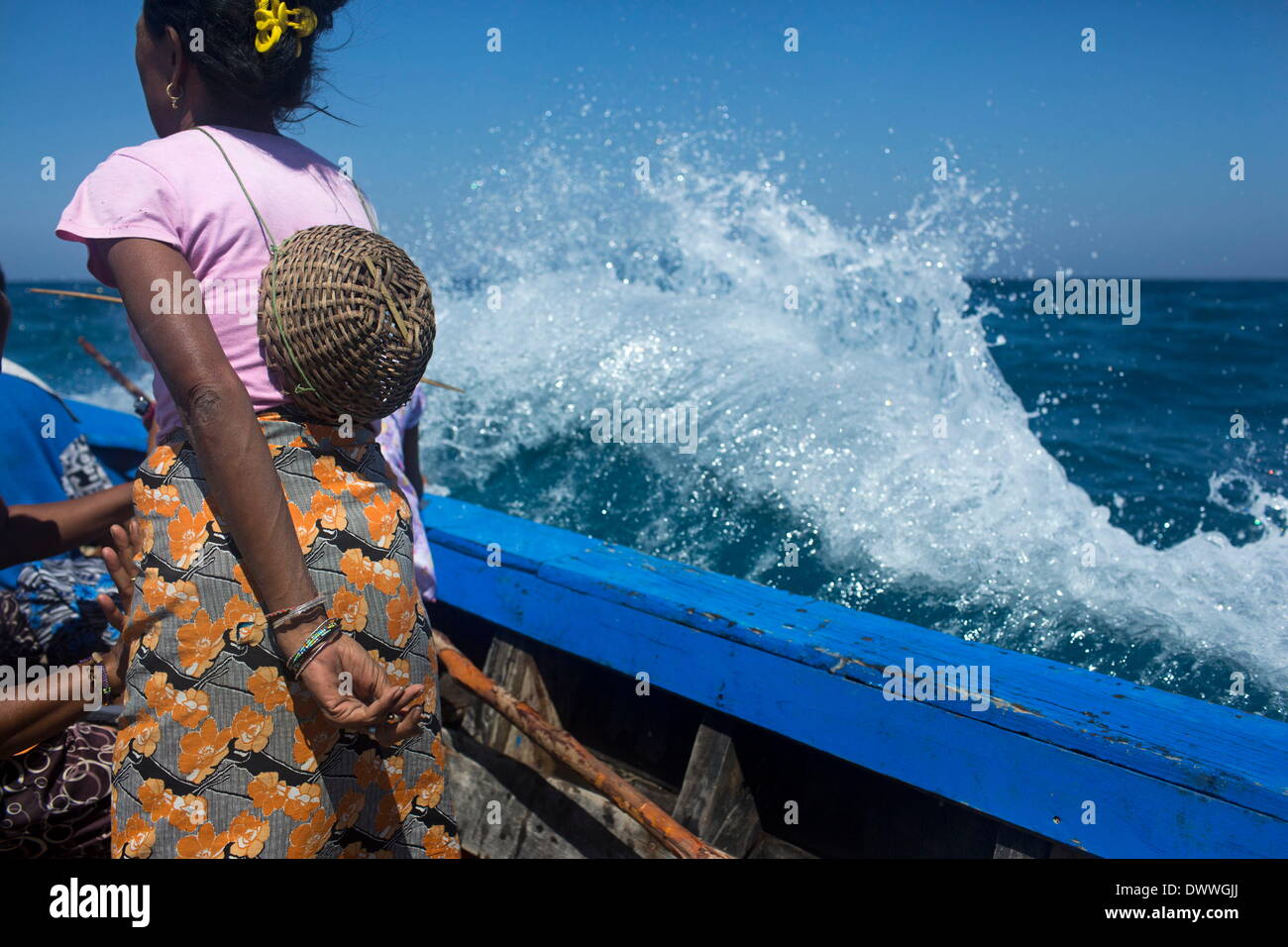 Mar 1, 2014 - Ko Surin, Thailand - Moken women ride through rough seas ...